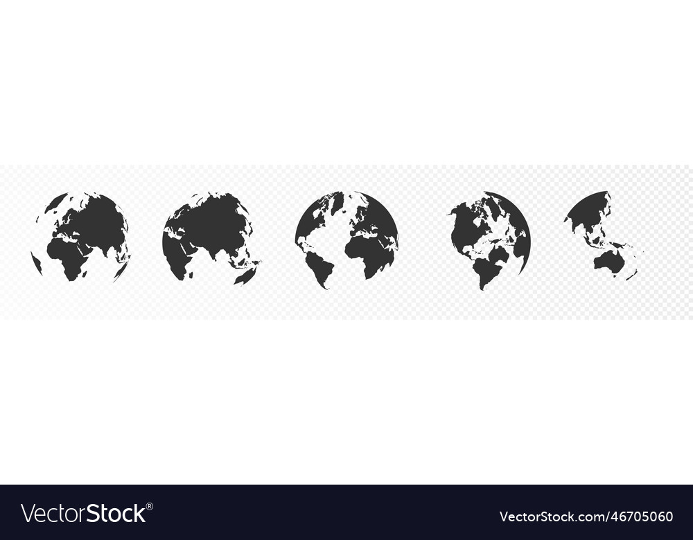 Set of transparent globes earth realistic Vector Image Set of transparent globes earth realistic Vector Image