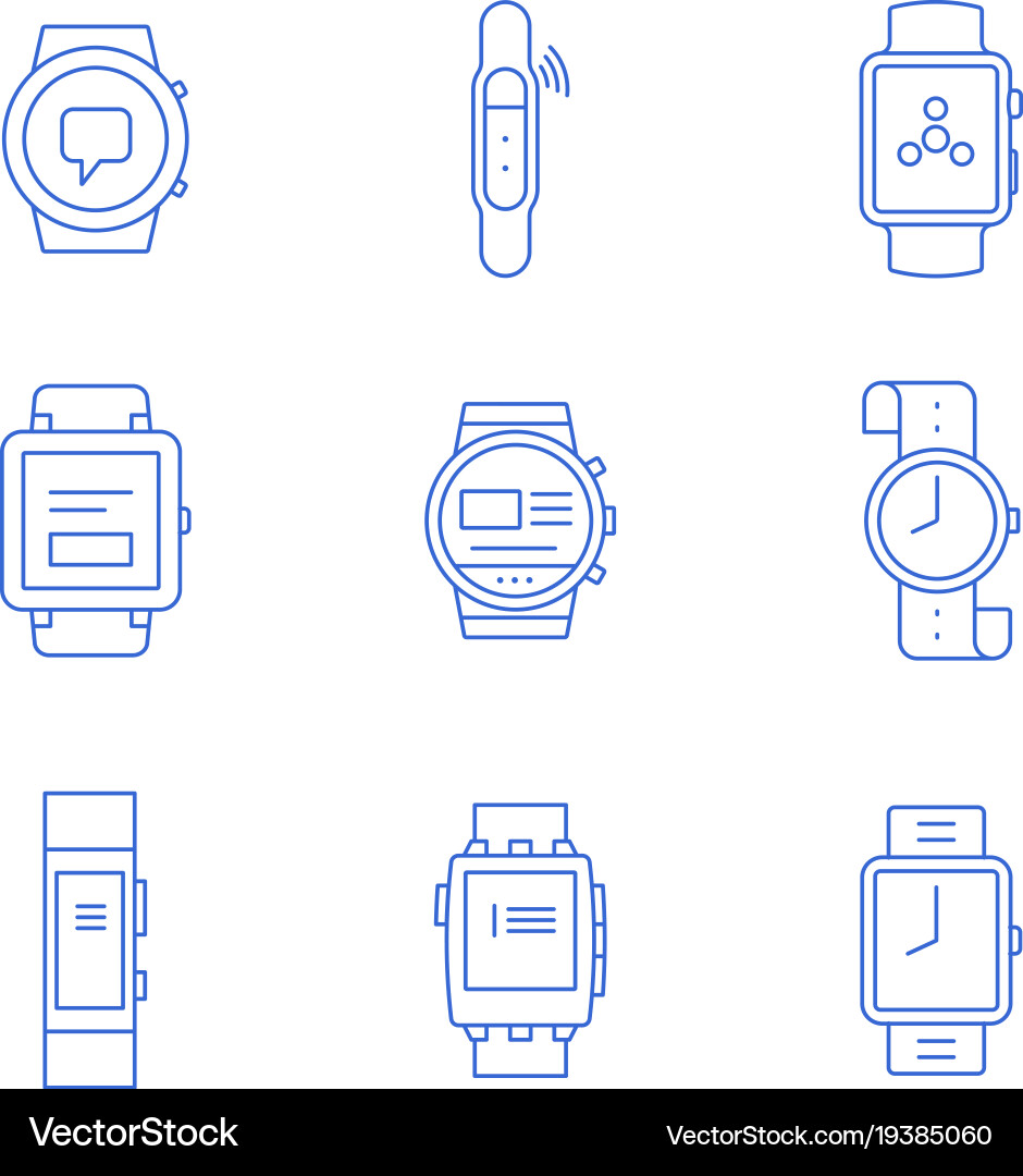 Smartwatches - wearable Royalty Free Vector Image