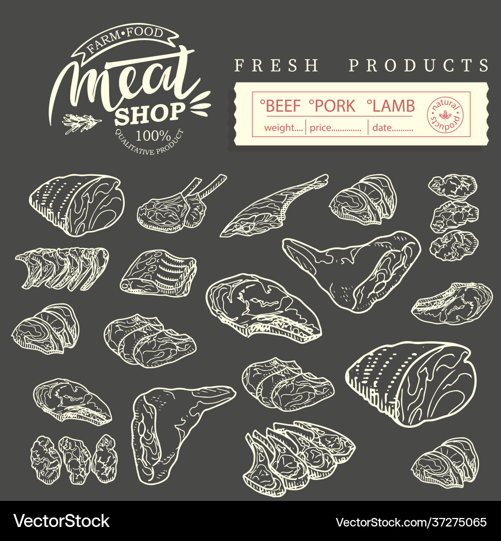 Butcher shop or store Royalty Free Vector Image