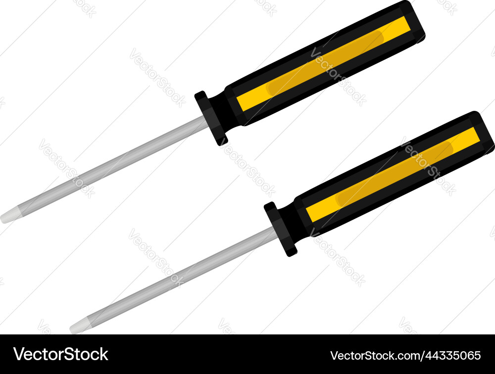 Industrial screwdrivers on a white background Vector Image