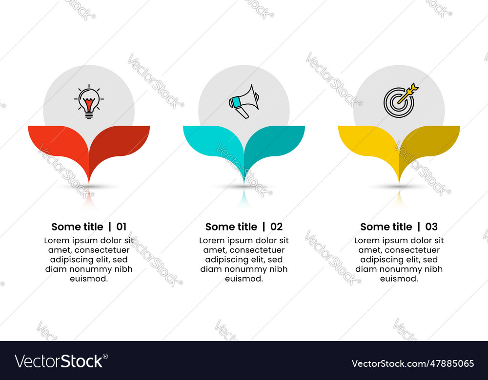 Infographic template 3 abstract plants with icons Vector Image
