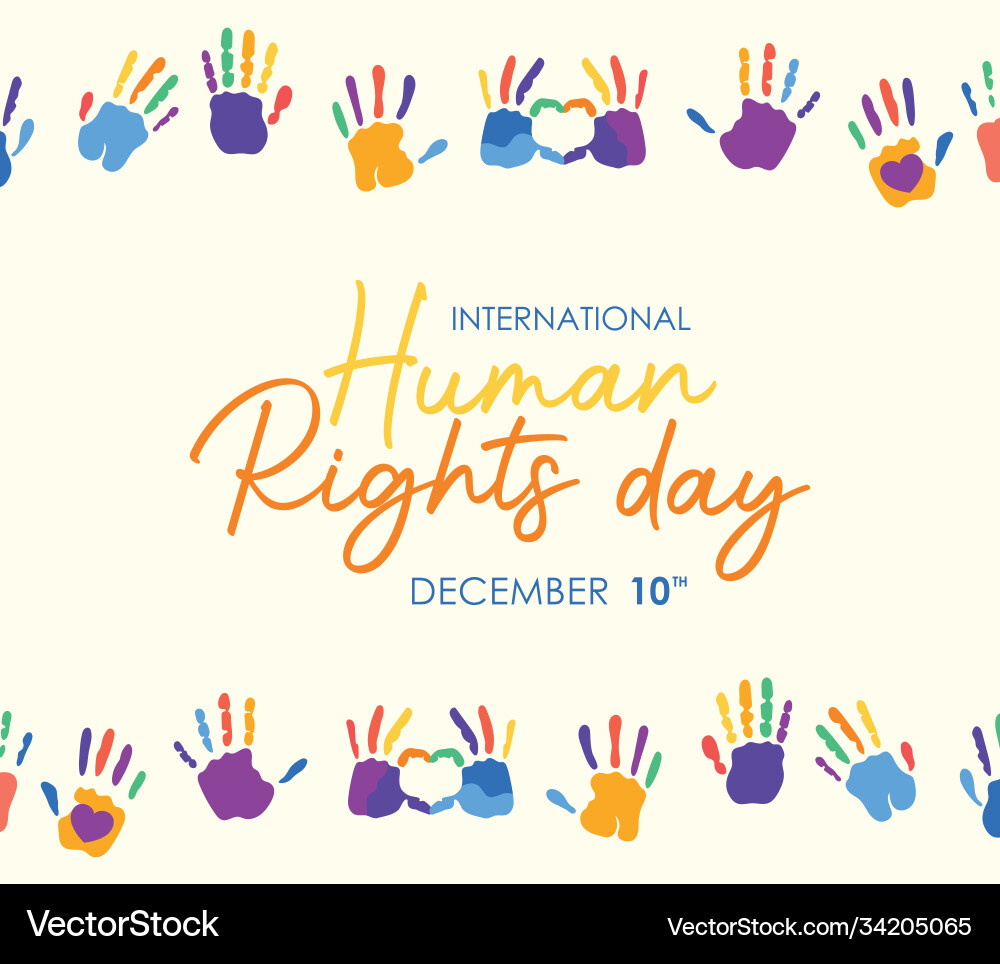 International human rights and colored hands Vector Image