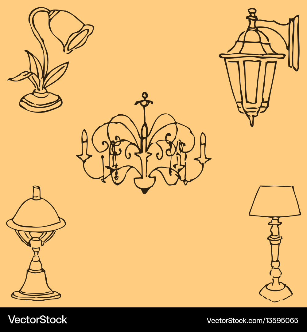 Lighting sketch by hand pencil drawing Royalty Free Vector