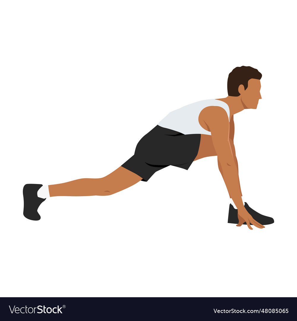 Man doing stretch tight hamstring exercise Vector Image