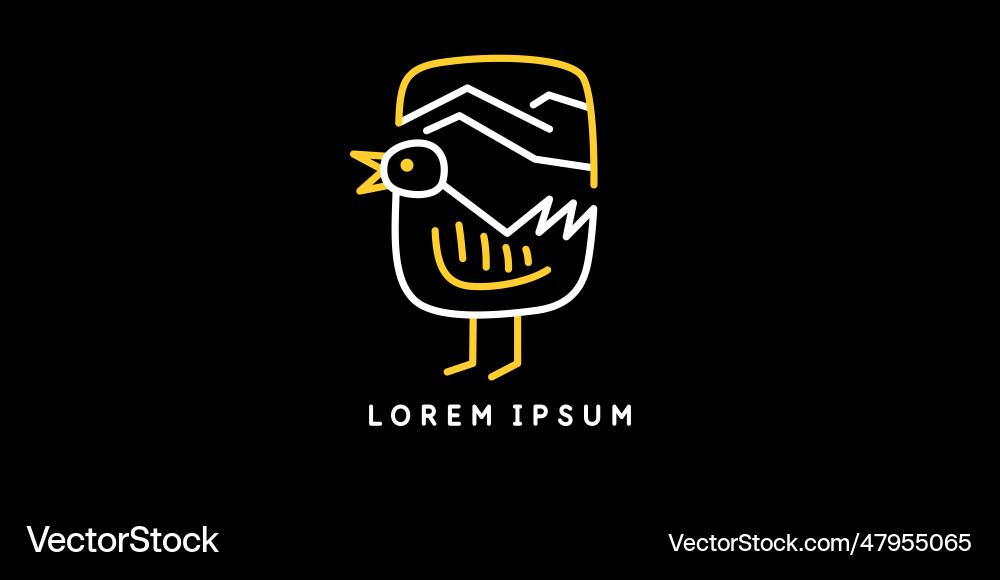 Minimalistic and stylish bird emblem modern Vector Image