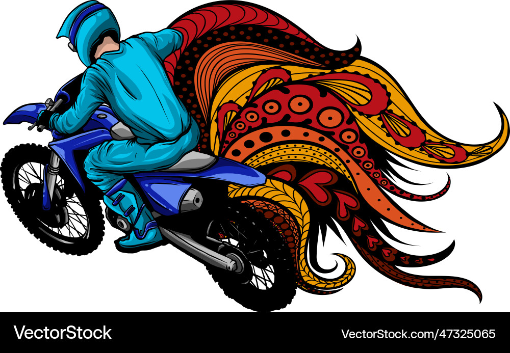 Motocross and rider Royalty Free Vector Image - VectorStock