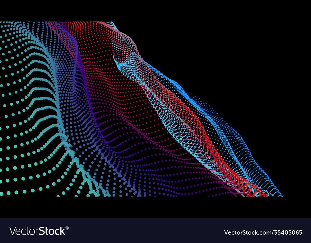 Node 3d data array dots organized to network Vector Image
