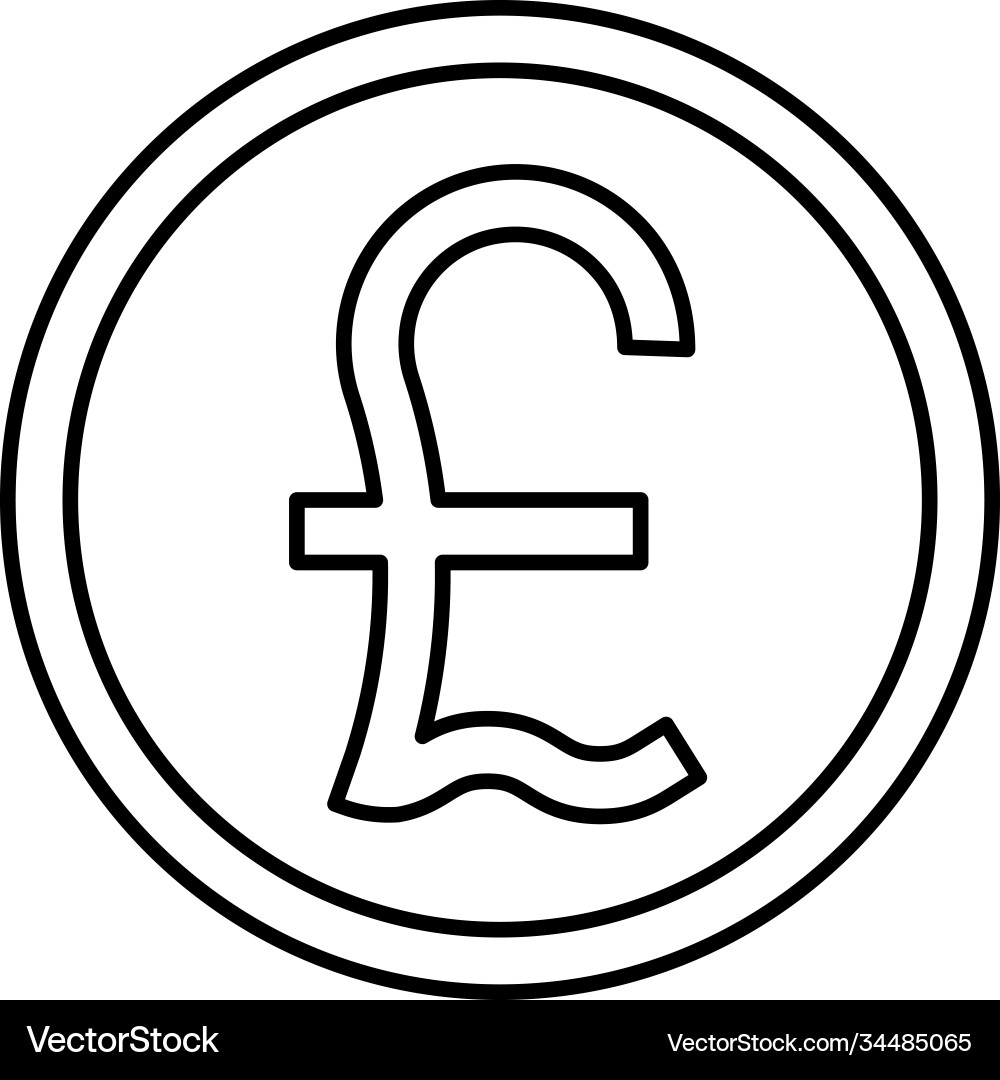 Pound coin icon for currencies called Royalty Free Vector