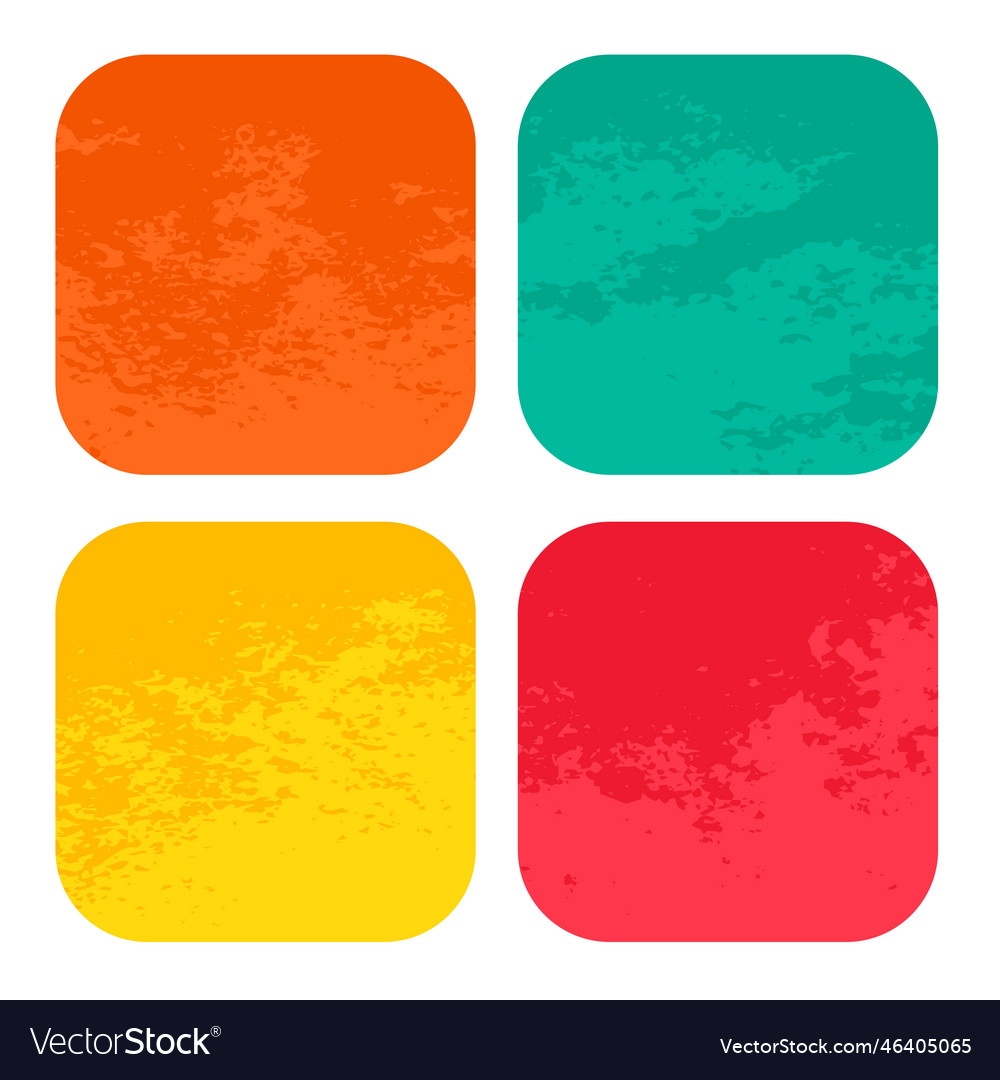 Rounded squares distressed frames texture Vector Image