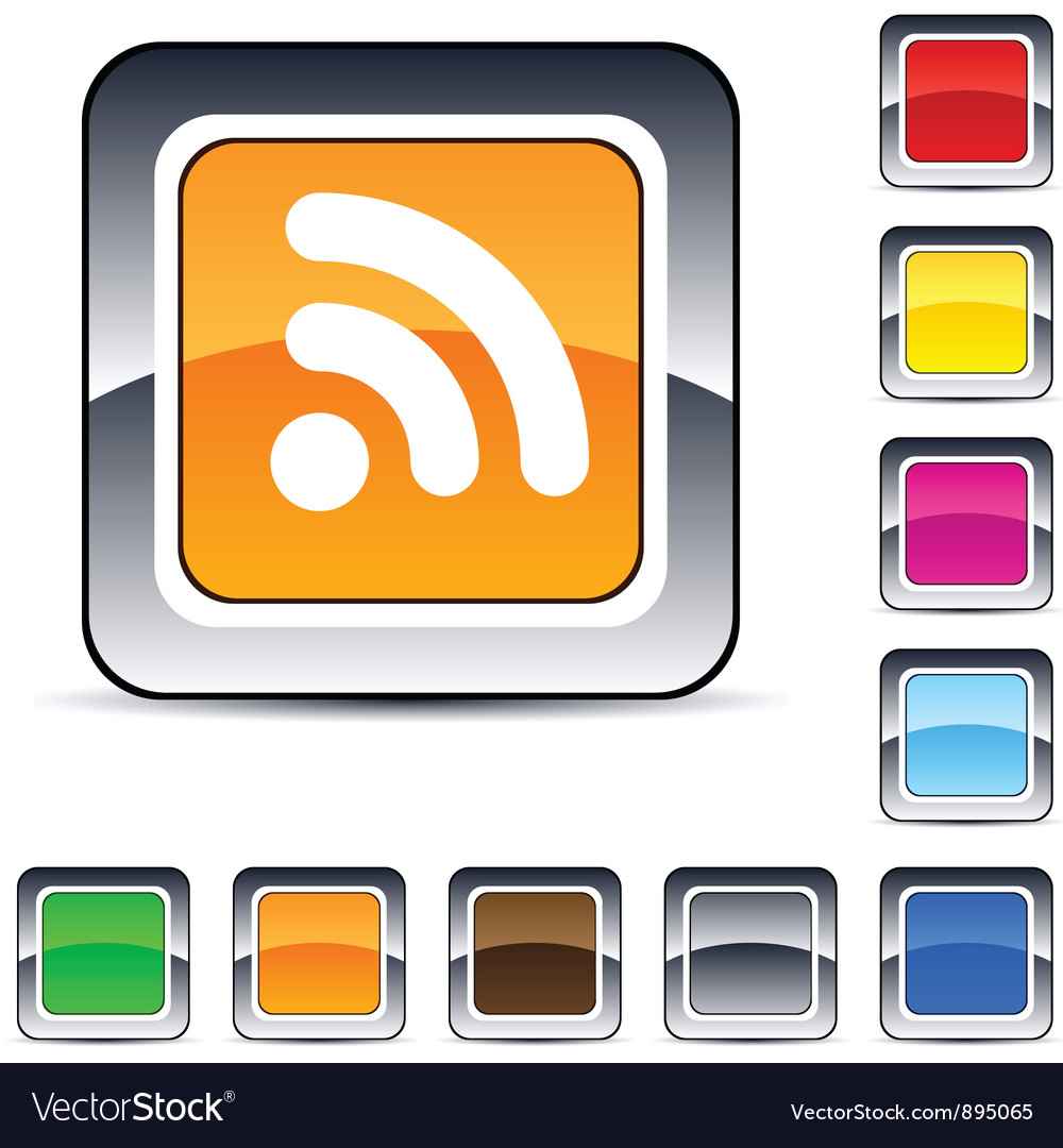 Rss square button Royalty Free Vector Image - VectorStock
