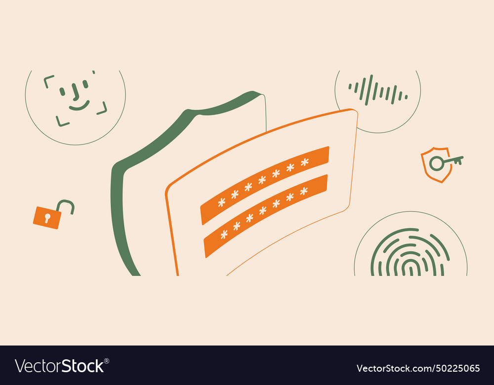 Secure Accounts With Passwordless Authentication Vector Image