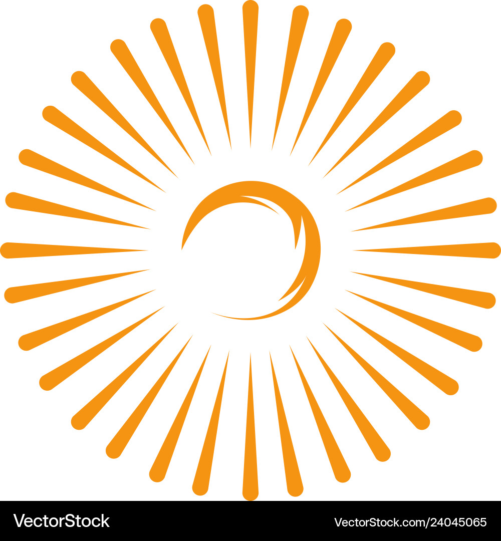 Sun logo and symbols star icon web Royalty Free Vector Image