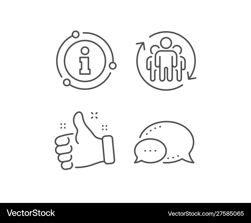 Teamwork line icon employees rotation sign core Vector Image