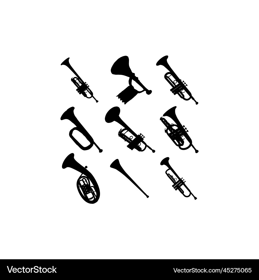 Trumpet musical set creative design Royalty Free Vector