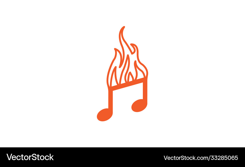 Warm hot fire notes music icon logo design Vector Image