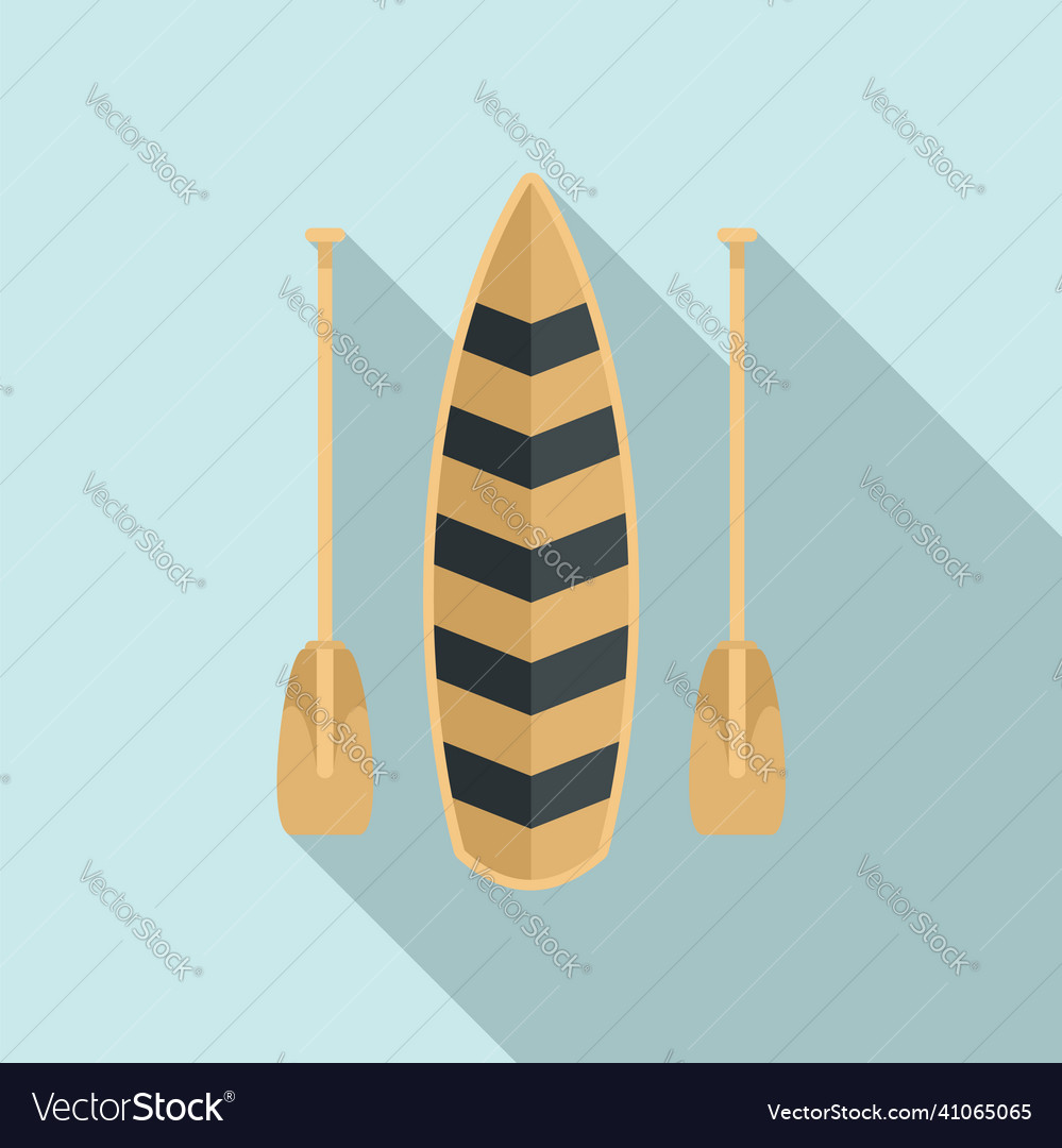 Water sup surf icon flat paddle board Royalty Free Vector