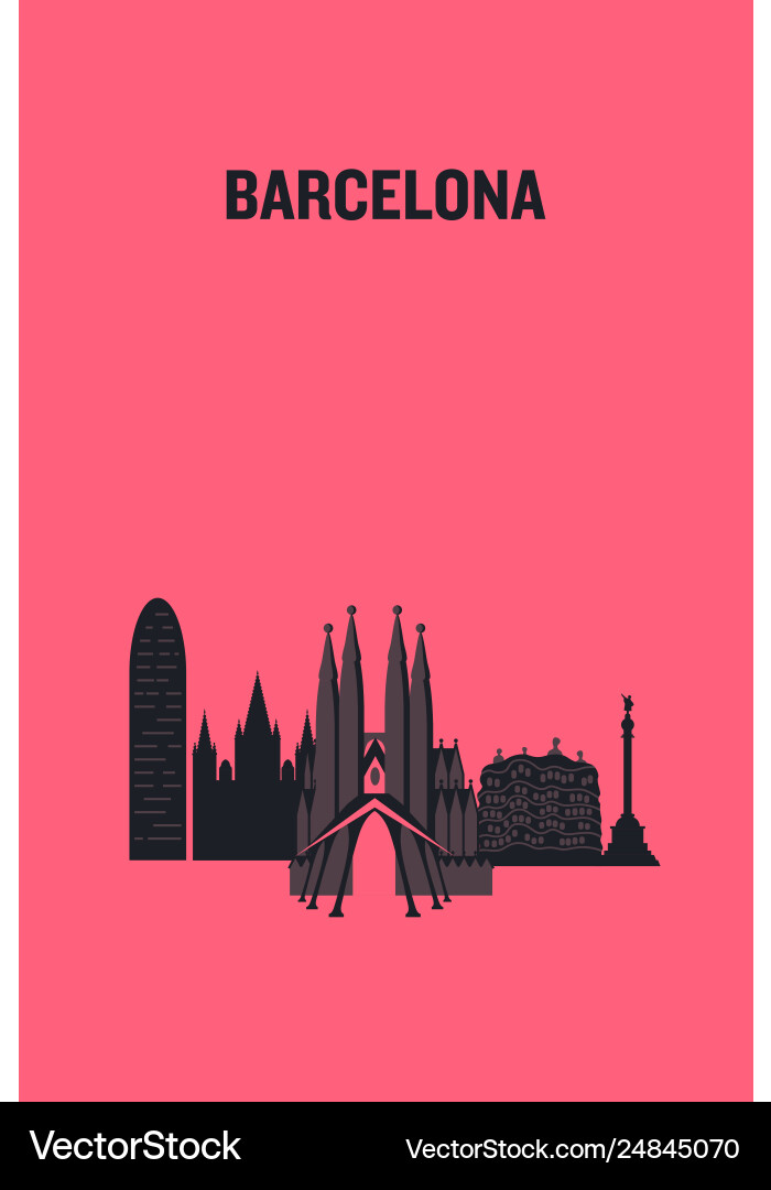 Barcelona art design concept Royalty Free Vector Image