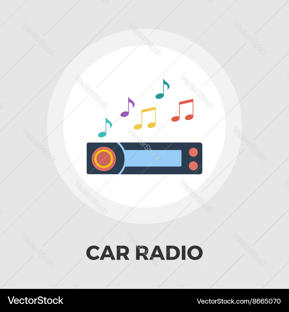 Car radio flat icon Royalty Free Vector Image - VectorStock