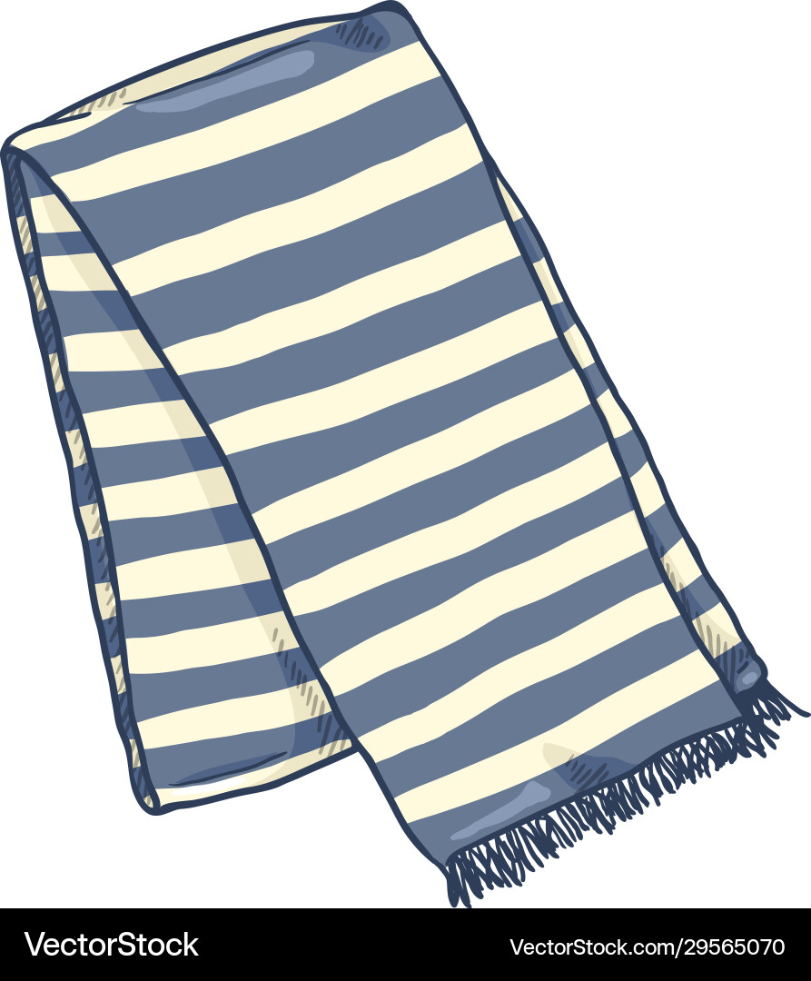 Cartoon folded striped scarf Royalty Free Vector Image