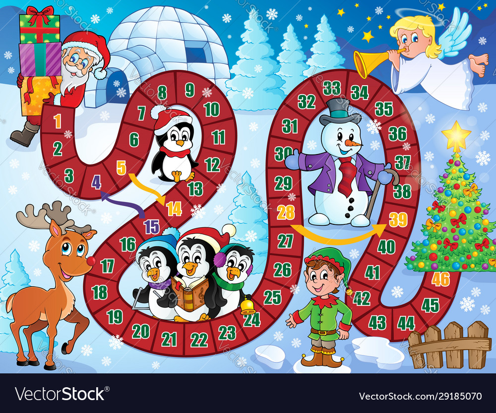 Christmas Board Game Scene Royalty Free Vector Image