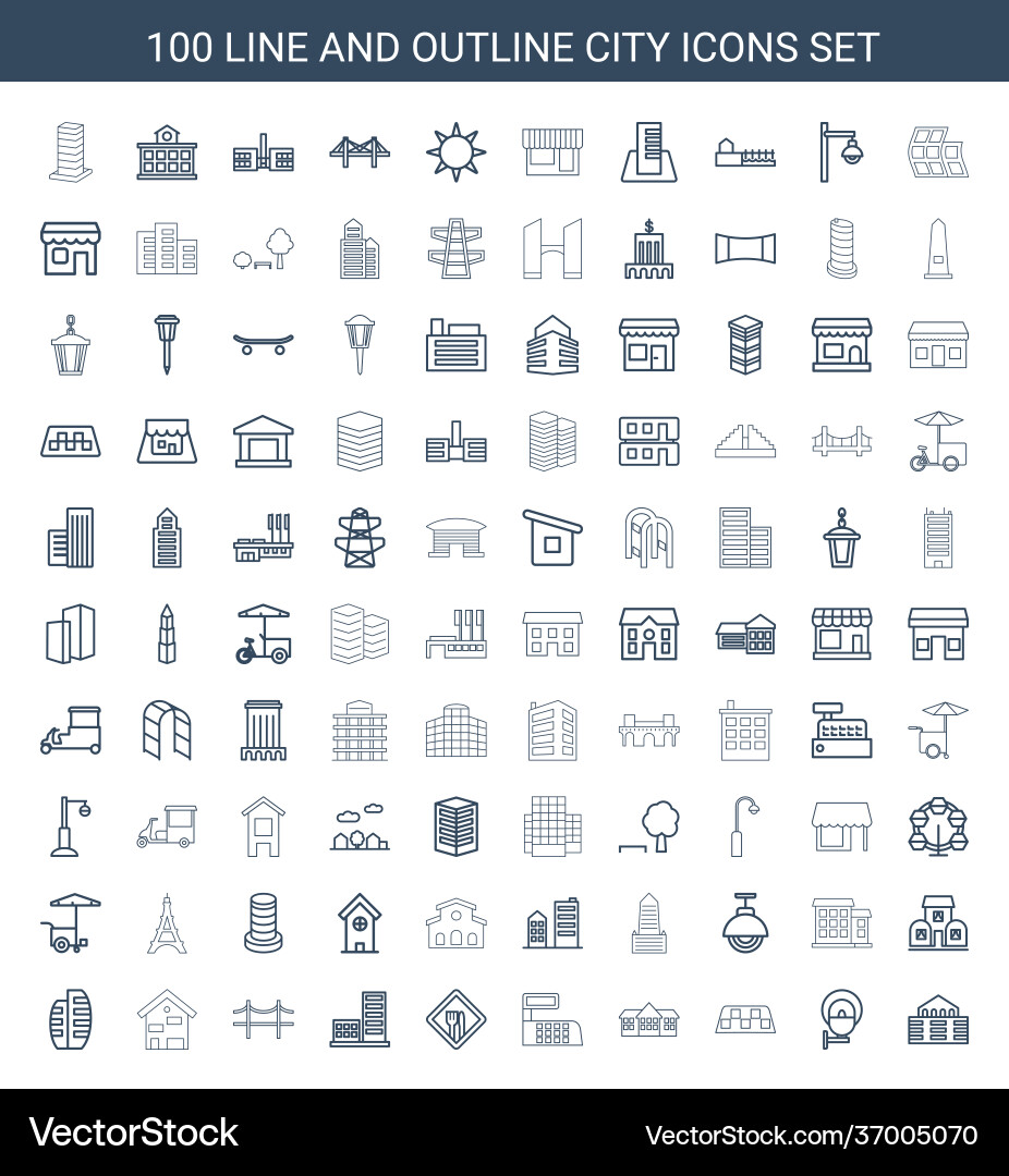 City icons Royalty Free Vector Image - VectorStock