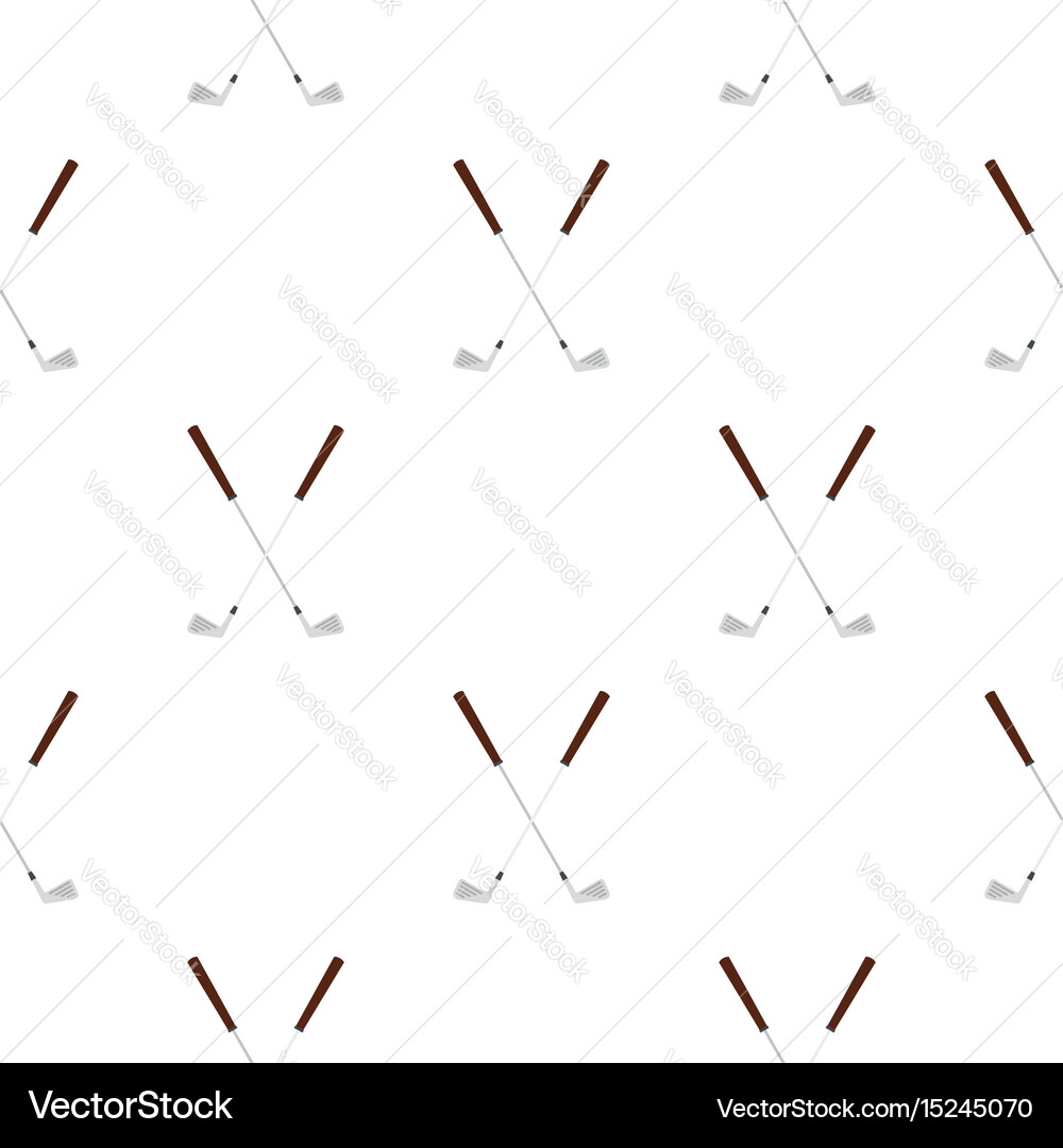 Crossed golf clubs pattern seamless Royalty Free Vector