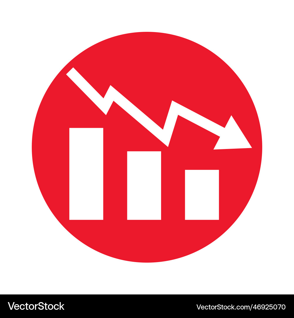 Decreasing bar graph or descending trend or crash Vector Image
