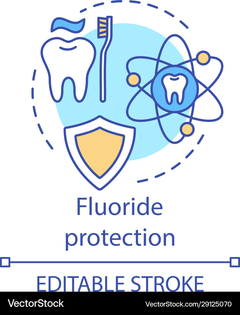 Fluoride protection concept icon Royalty Free Vector Image