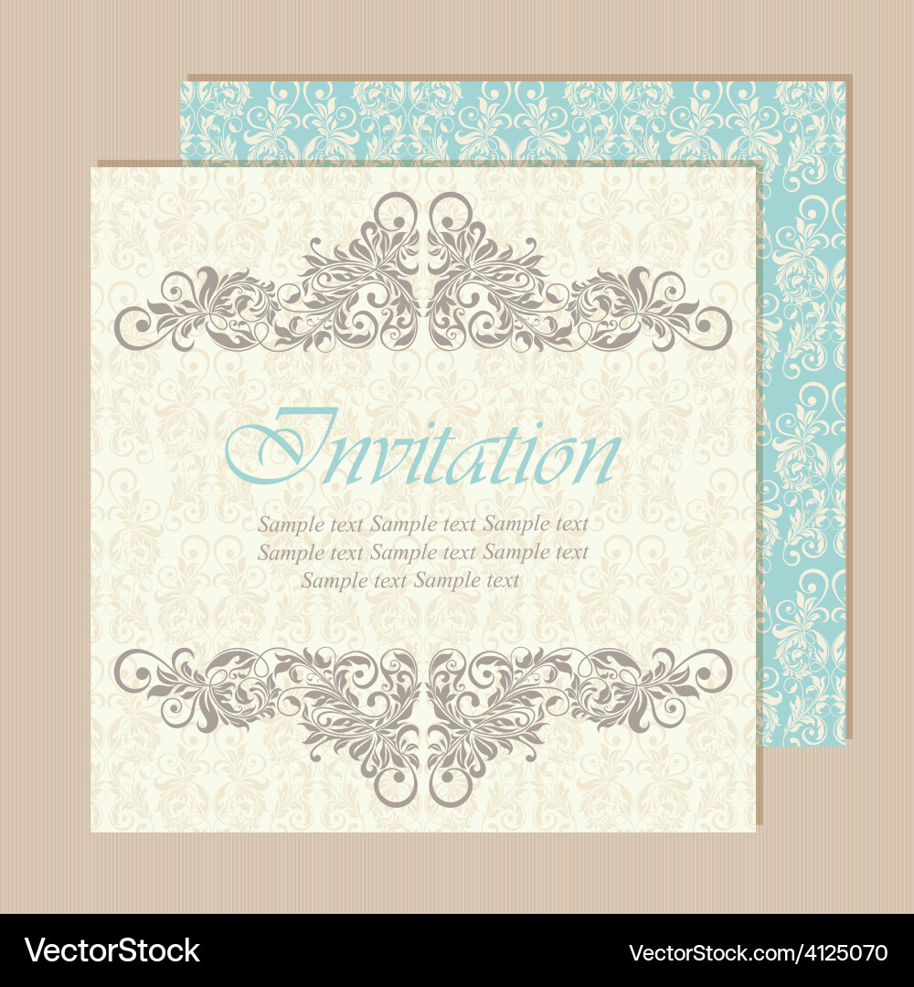 Invitation vintage card Royalty Free Vector Image