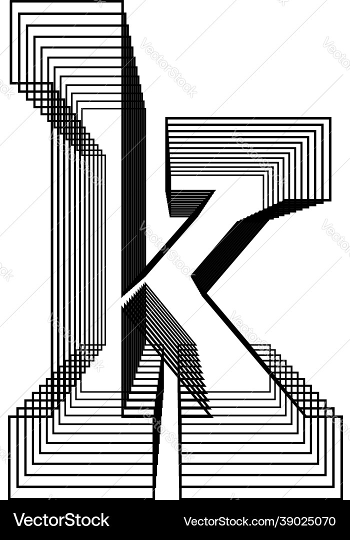 Letter k line logo icon design Royalty Free Vector Image