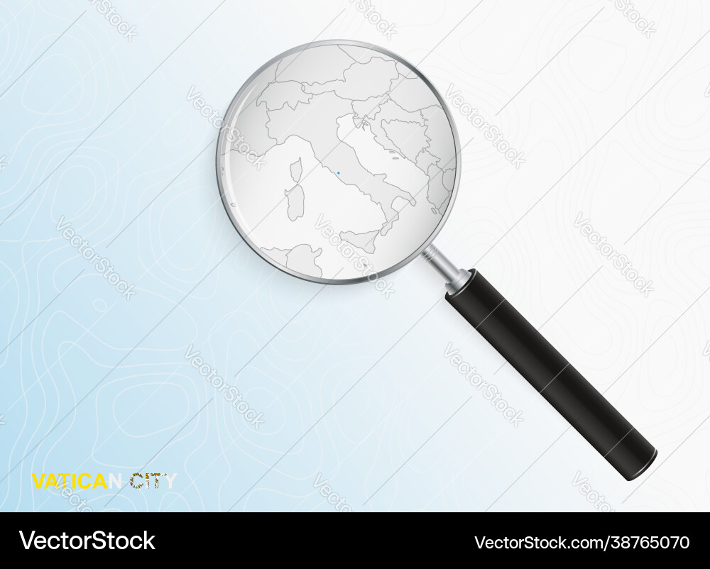 Magnifier with map vatican city on abstract Vector Image