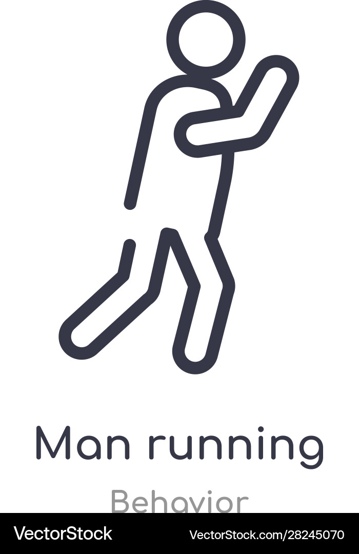 Man running outline icon isolated line from Vector Image