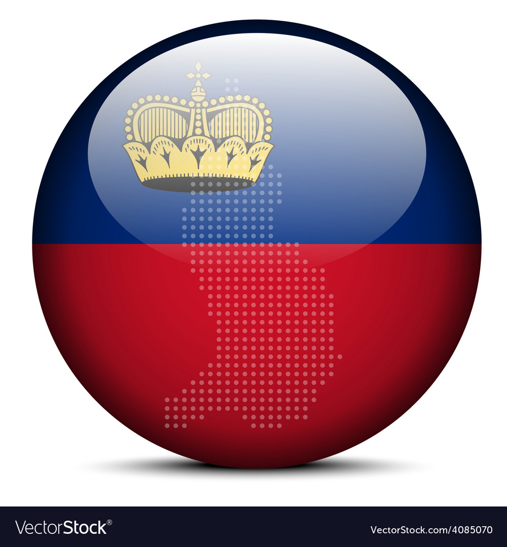 Map with dot pattern on flag button Royalty Free Vector