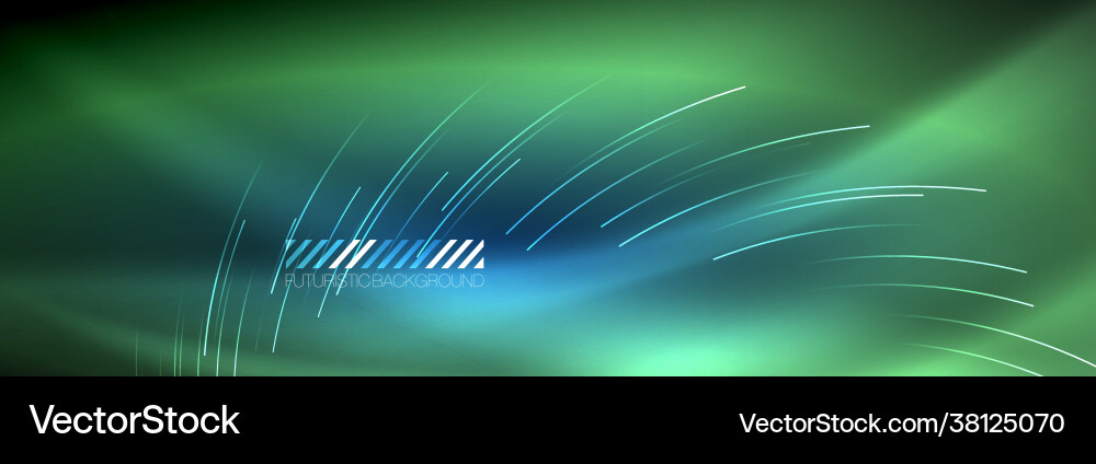 Neon glowing lines magic energy and light motion Vector Image