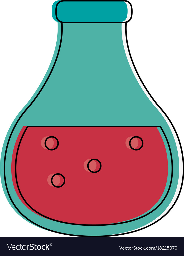 Round bottom flask science icon image Royalty Free Vector