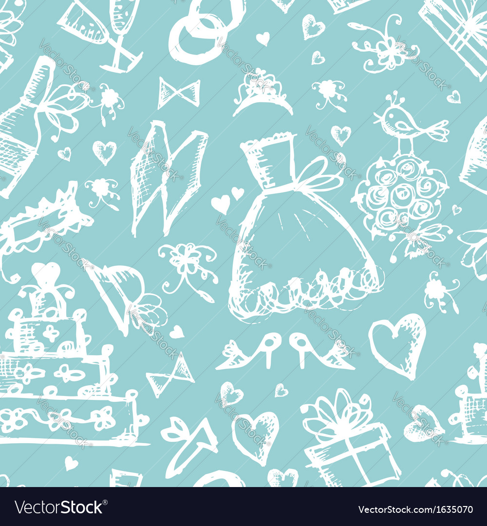 Seamless pattern with wedding design elements Vector Image
