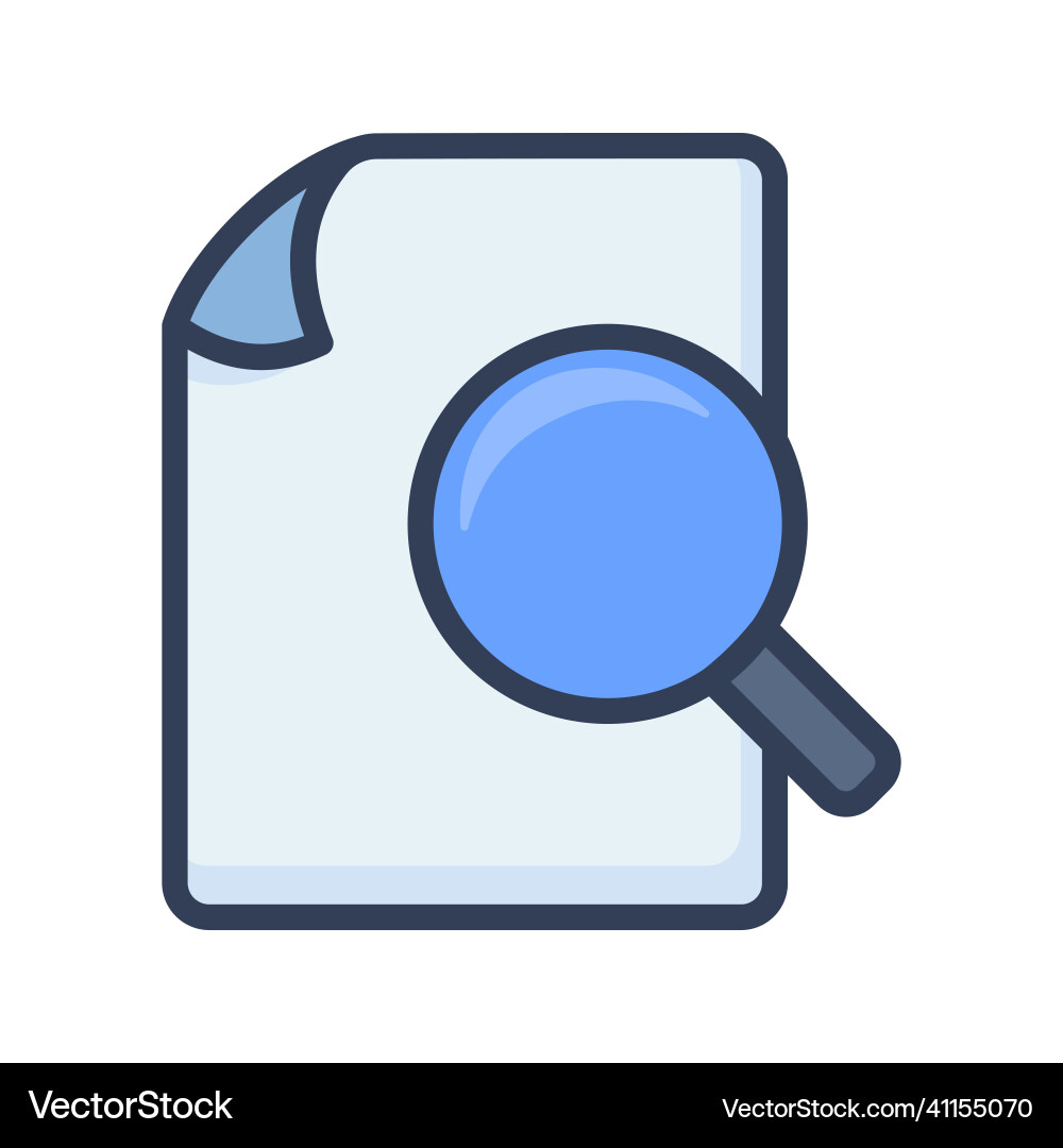 Search document file paper page find magnifier Vector Image