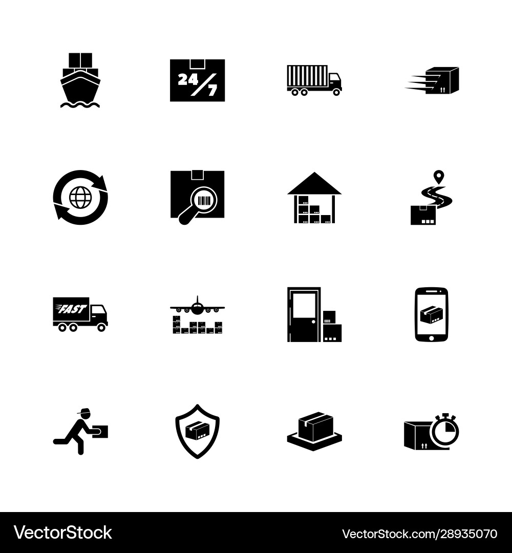 Shipping delivery - flat icons Royalty Free Vector Image