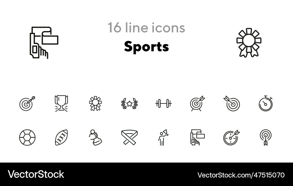 Sports line icon set Royalty Free Vector Image