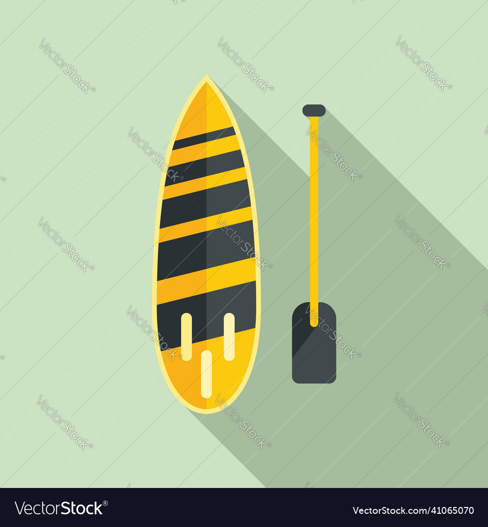 Sup surfboard icon flat board paddle Royalty Free Vector