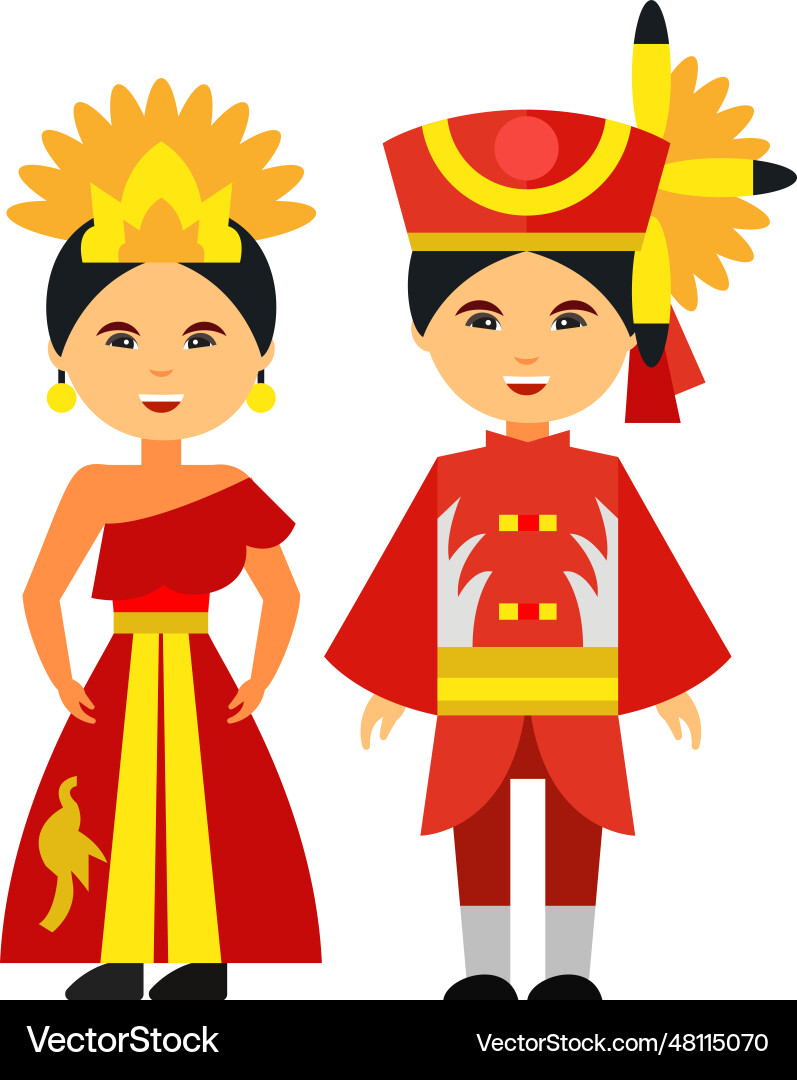 Thai national dresses icon Royalty Free Vector Image