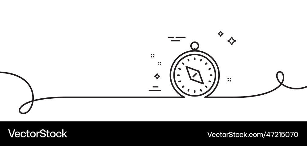 Travel compass line icon trip sign continuous Vector Image