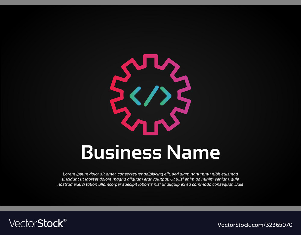 Unique colorful service coding logo template Vector Image