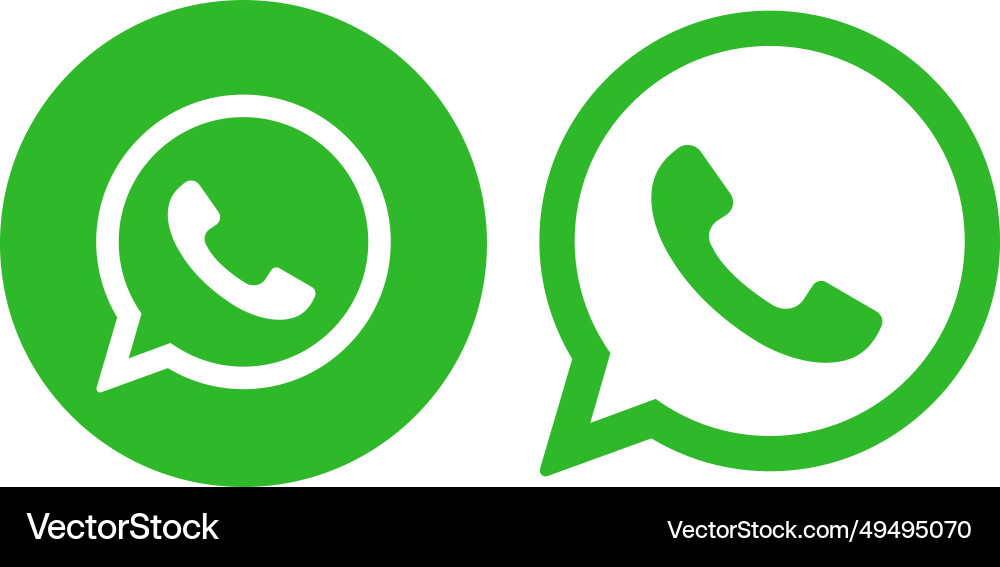 Whatsapp icons set flat line popular Royalty Free Vector