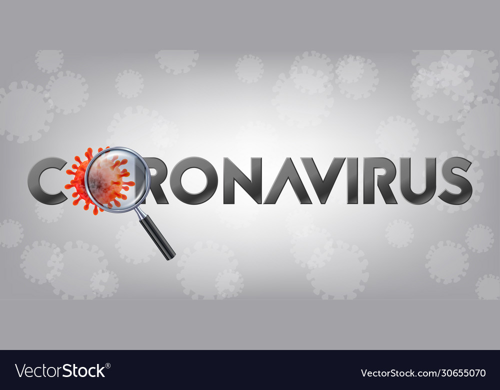 Word coronavirus with covid-19 icon and virus Vector Image