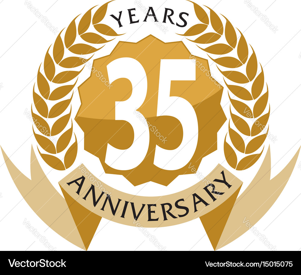 35 years ribbon anniversary Royalty Free Vector Image