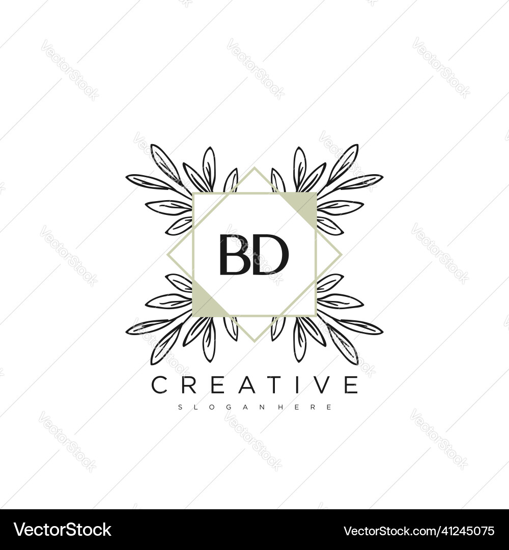 Bd initial letter flower logo template premium art