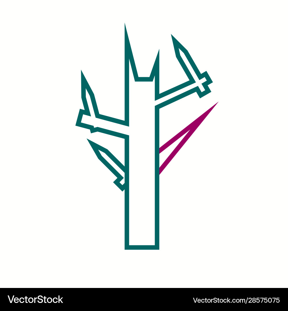 Beautiful tree without leaves line icon Royalty Free Vector