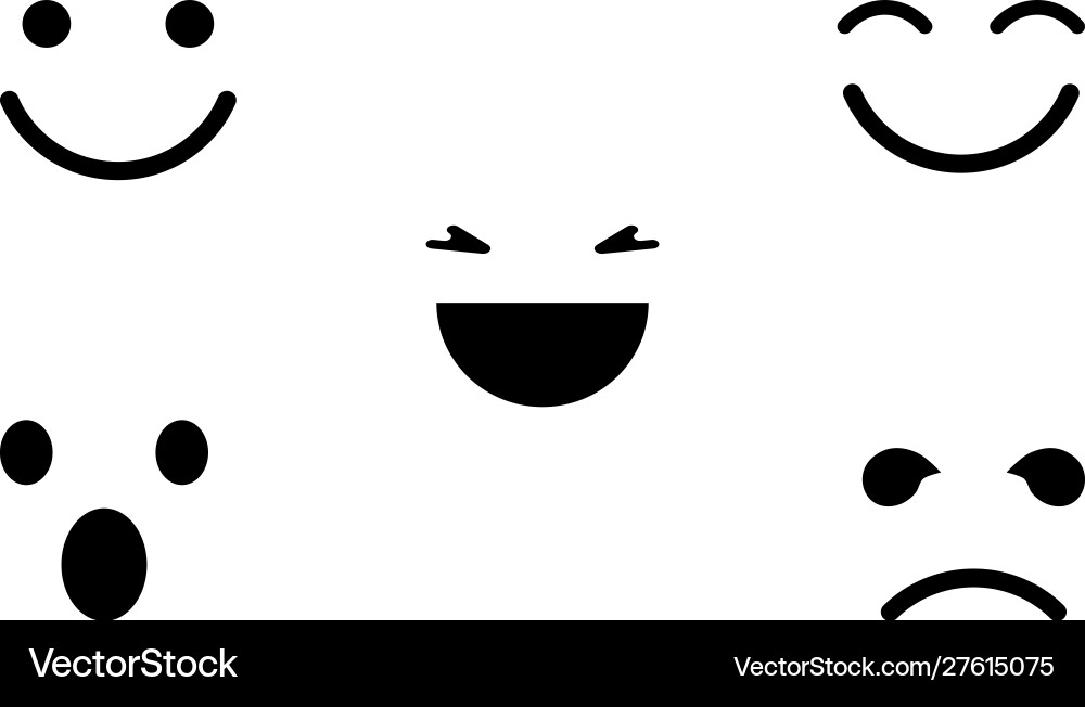 Black smile icon on white background emotion Vector Image