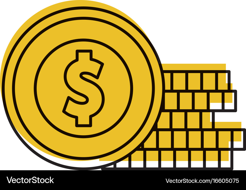 Coins money isolated icon Royalty Free Vector Image